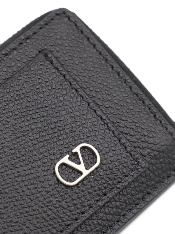 Valentino Garavani Leather Coin Purse With Logo - Black