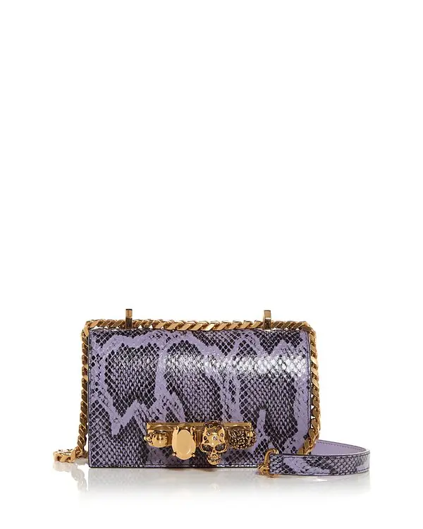 Alexander McQueen Mini Jewel Embossed Leather Shoulder Bag