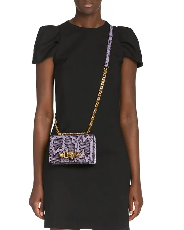 Alexander McQueen Mini Jewel Embossed Leather Shoulder Bag