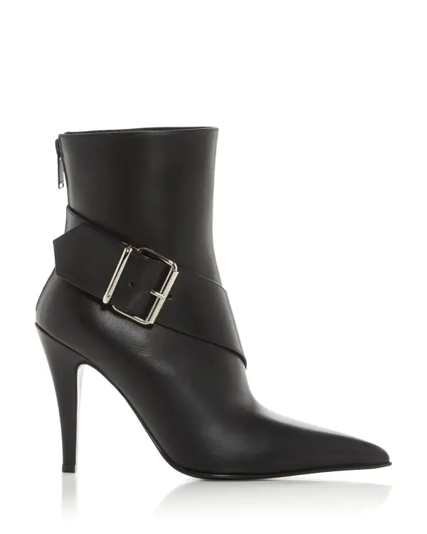 Alexander McQueen Pointed Buckle Boots - Black/silver