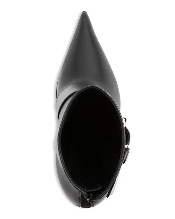 Alexander McQueen Pointed Buckle Boots - Black/silver