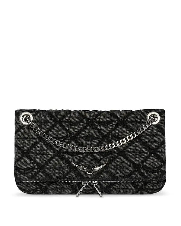 Zadig&Voltaire Rock Ii Denim Monogram Crossbody Bag