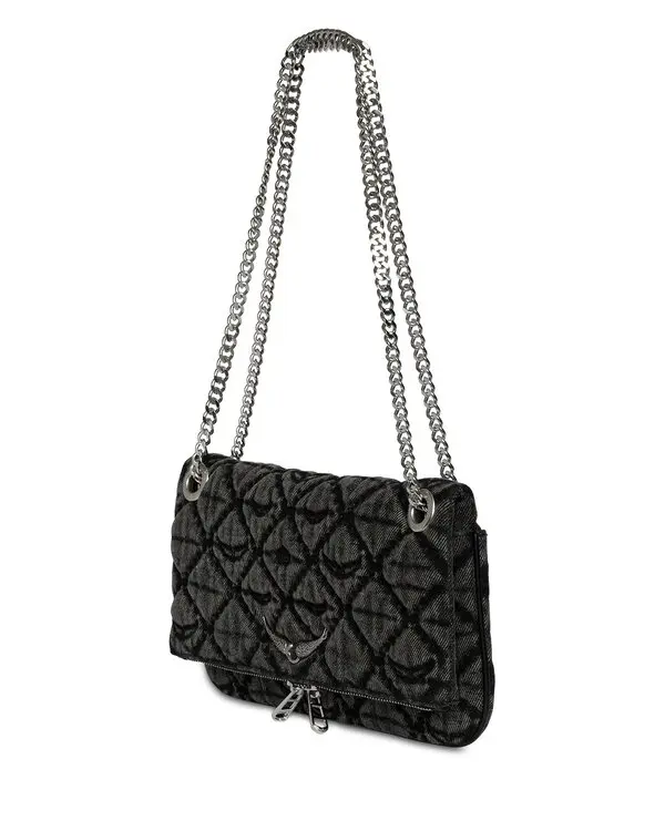 Zadig&Voltaire Rock Ii Denim Monogram Crossbody Bag