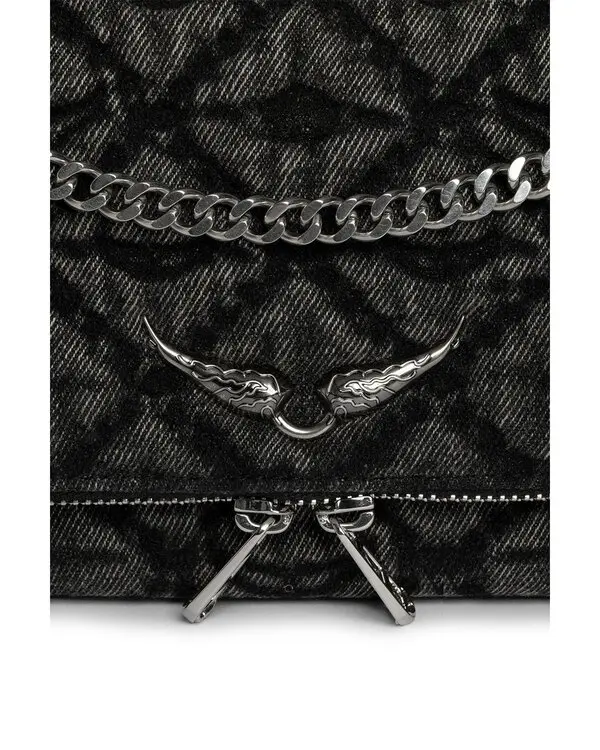 Zadig&Voltaire Rock Ii Denim Monogram Crossbody Bag