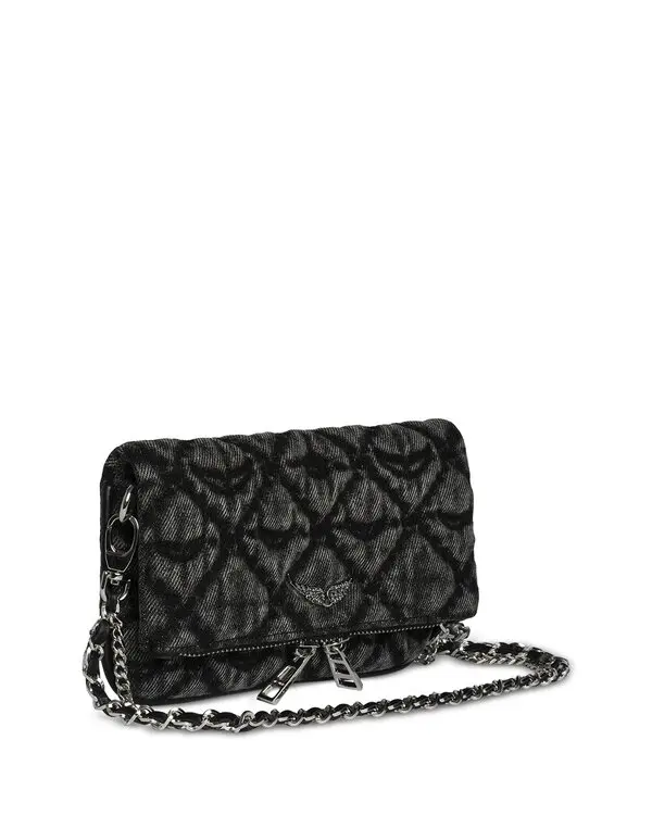 Zadig&Voltaire Rock Nano Denim Monogram Crossbody Bag - Road
