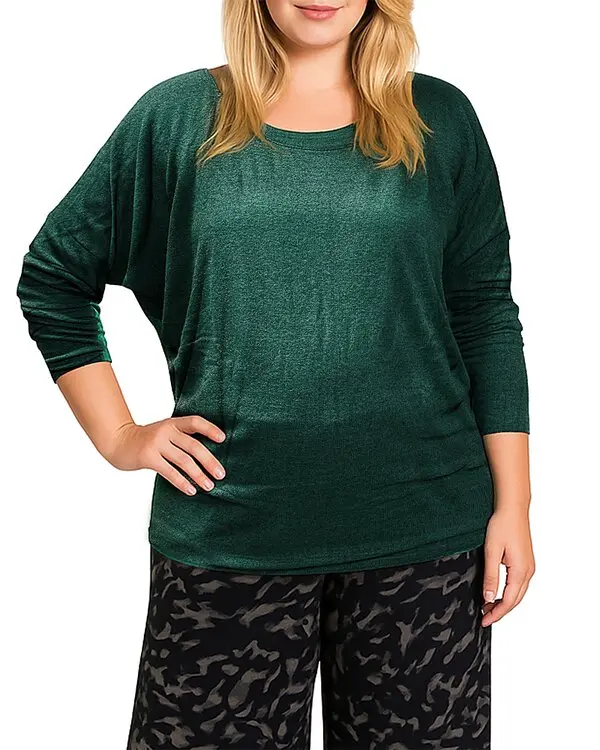 STANDARDS & PRACTICES Batwing Sleeve Top - Hunter Green