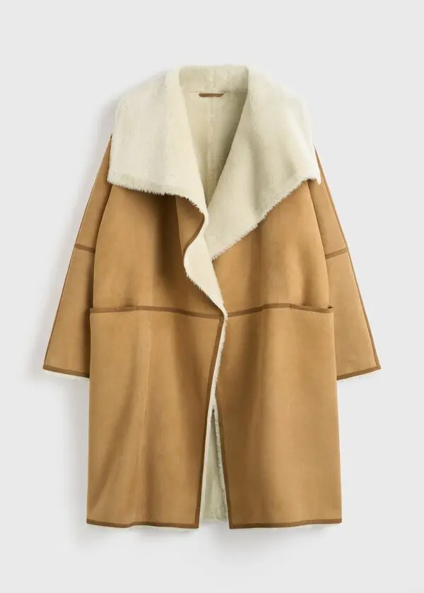 TOTEME Draped Shearling Coat