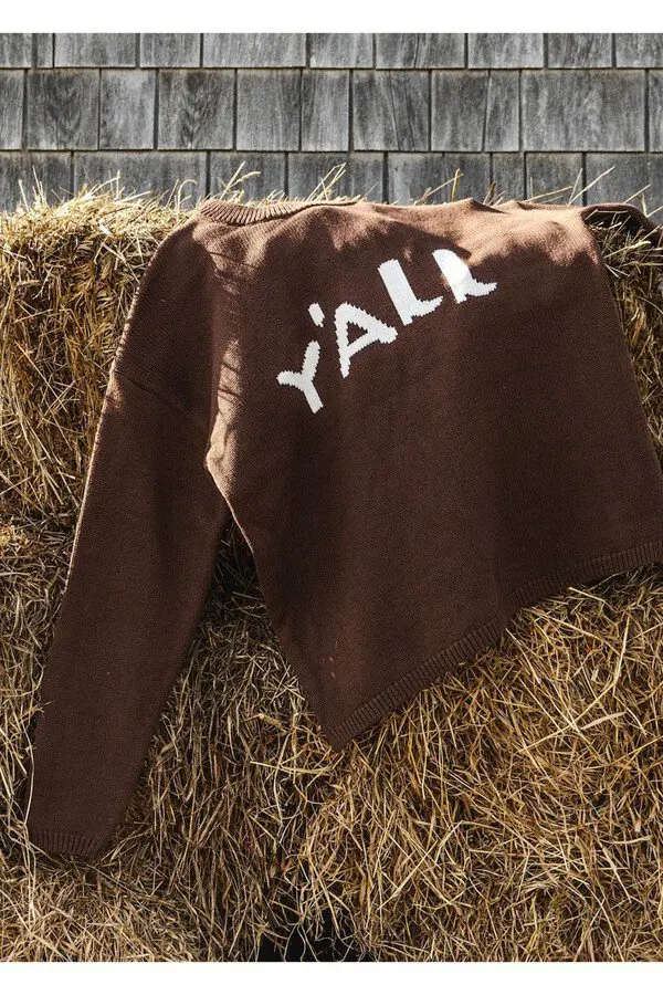 ELLSWORTH + IVEY Sadie Crew Y'all Sweater - Denim
