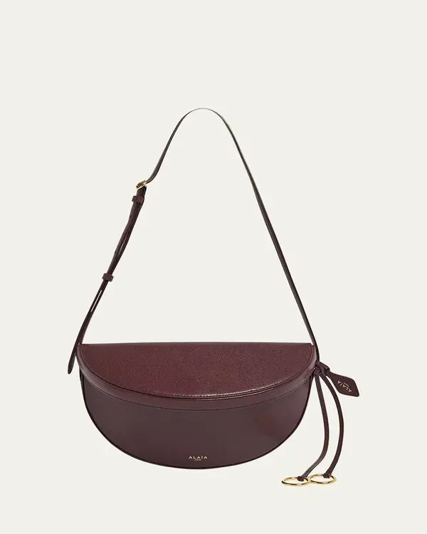 Alaïa East-west Curved Goatskin Leather Shoulder Bag - Rouge