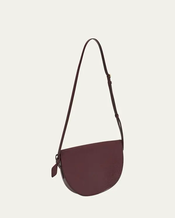 Alaïa East-west Curved Goatskin Leather Shoulder Bag - Rouge