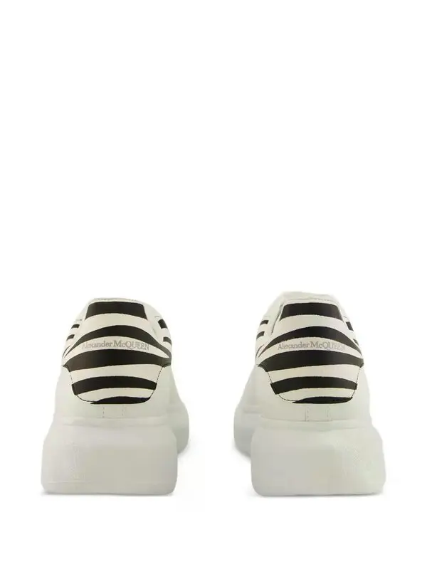 Alexander McQueen Oversized Zebra-panelled Leather Sneakers - White