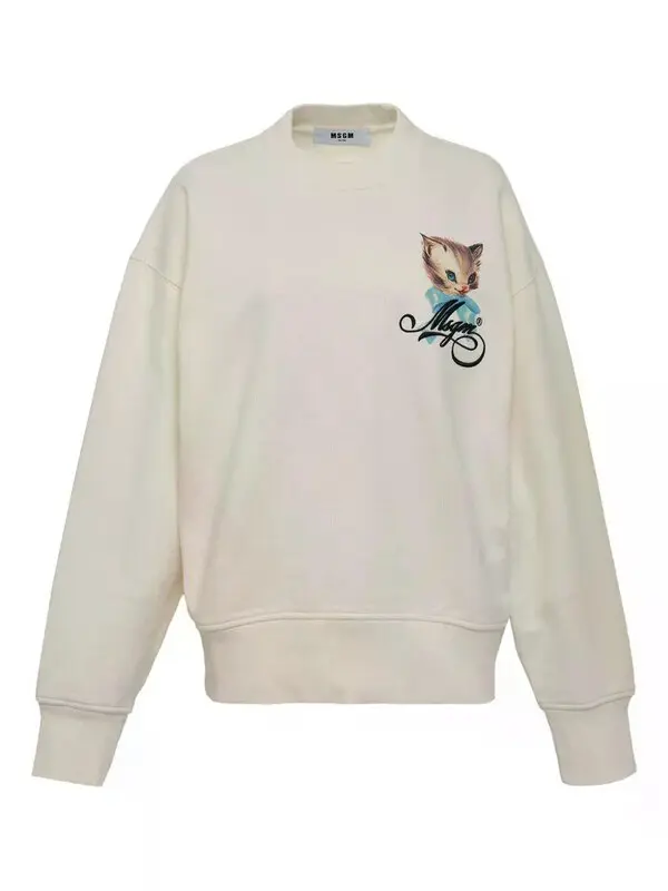 MSGM Kitten Motif Sweatshirt