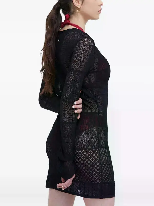 Buy Desigual Lace-knit Mini Beach Dress - Black At 39% Off | Editorialist