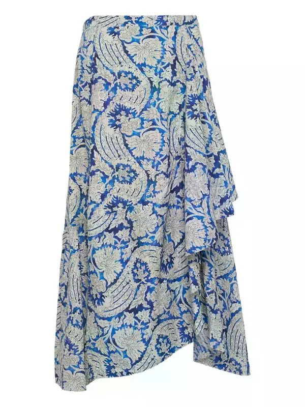 Ulla Johnson Paisley-print Ruffled Midi Skirt