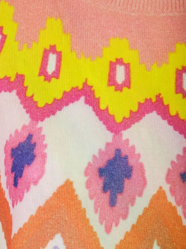 IN BED WITH YOU Abstract-print Wool Sweater - Pink