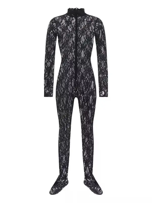 Roberto Cavalli Lace High-neck Jumpsuit - Black