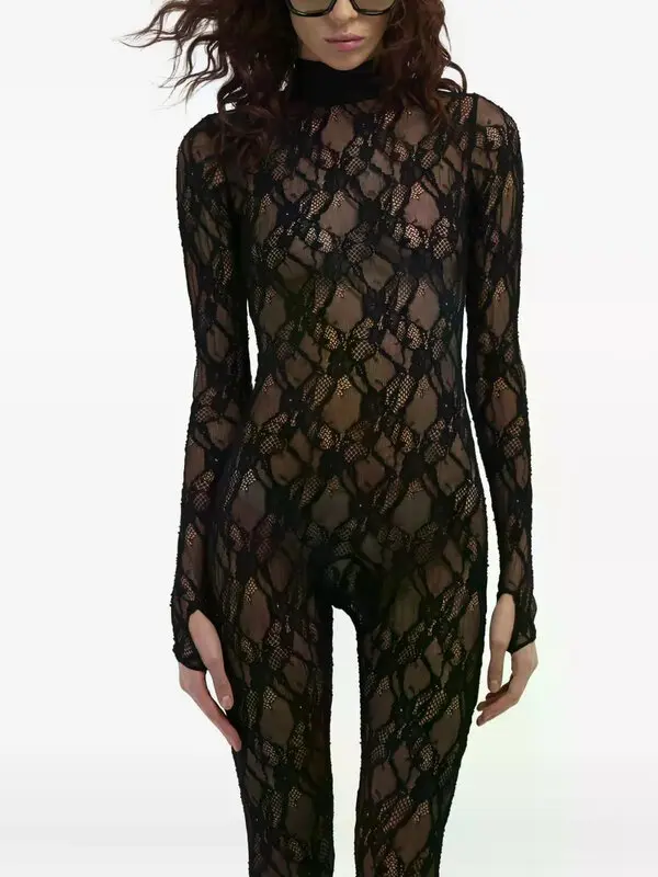 Roberto Cavalli Lace High-neck Jumpsuit