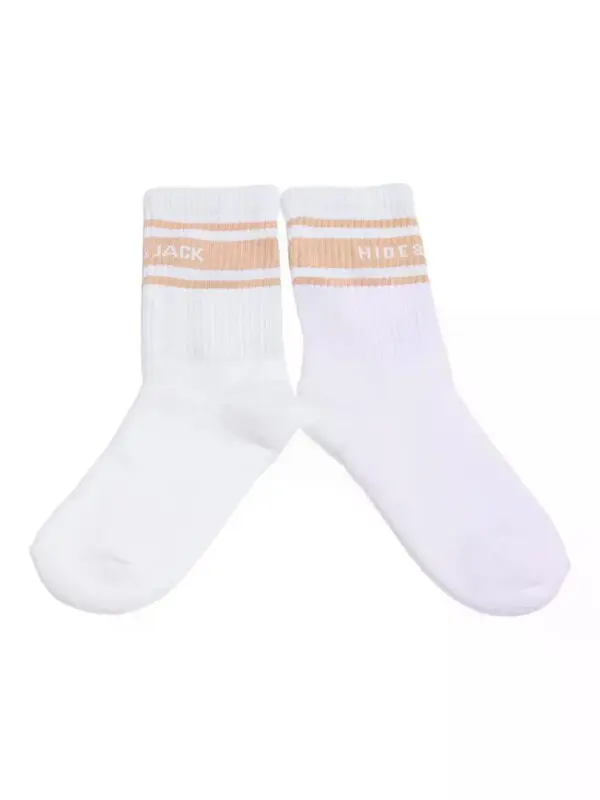HIDE&JACK Stripe-detail Ankle Socks - White