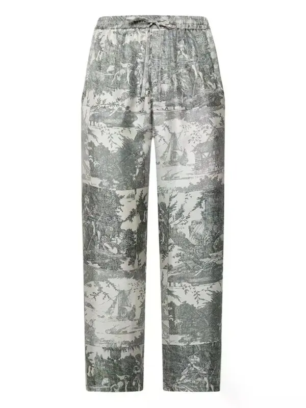 PIERRE-LOUIS MASCIA Landscape-print Trousers - Grey