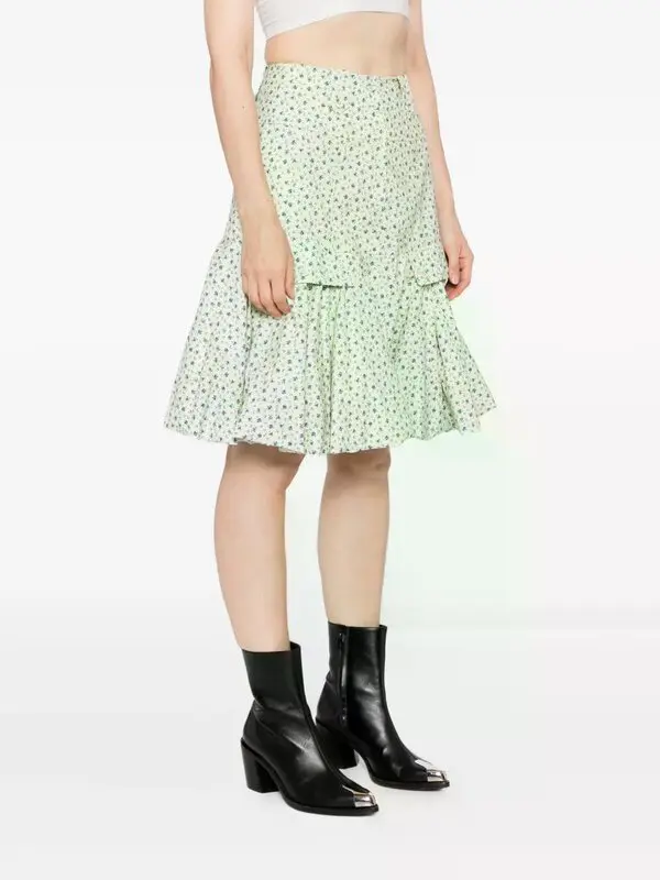 Rokh Floral-print Midi Skirt