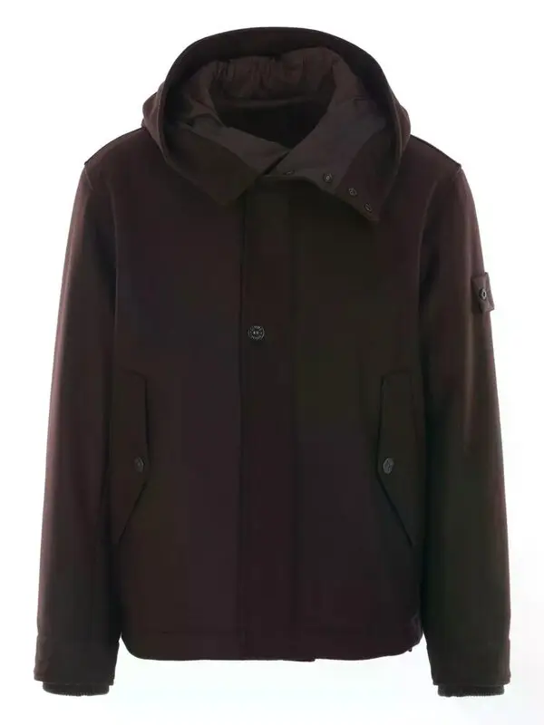 Stone Island Hooded Button-fastening Coat