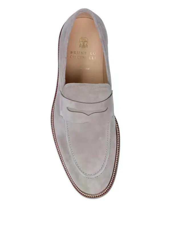 Brunello Cucinelli Suede Penny Loafers