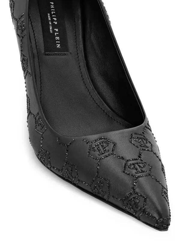 Philipp Plein 85mm Monogram-pattern Pumps