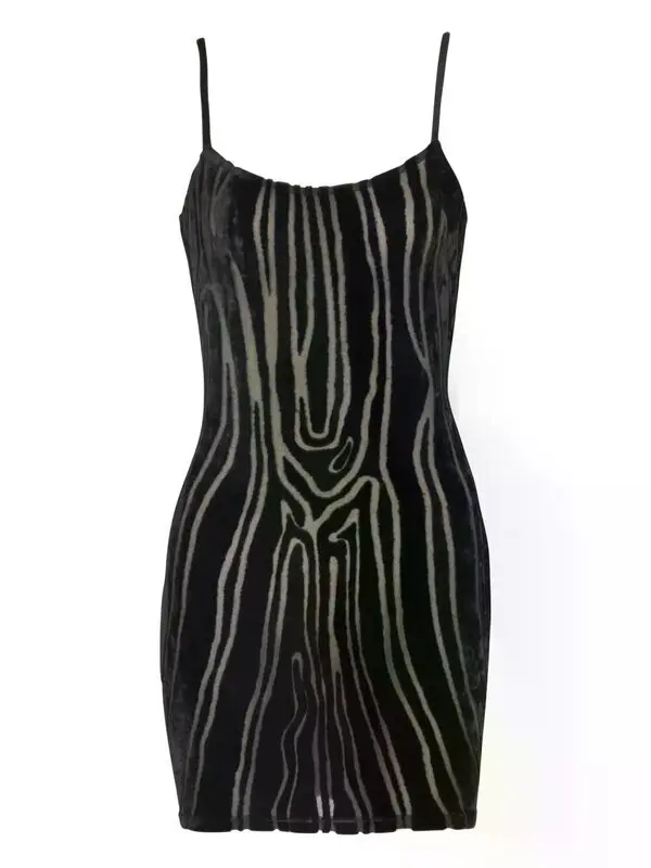 Balmain Zebra-print Velvet Mini Dress