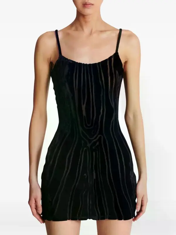 Balmain Zebra-print Velvet Mini Dress