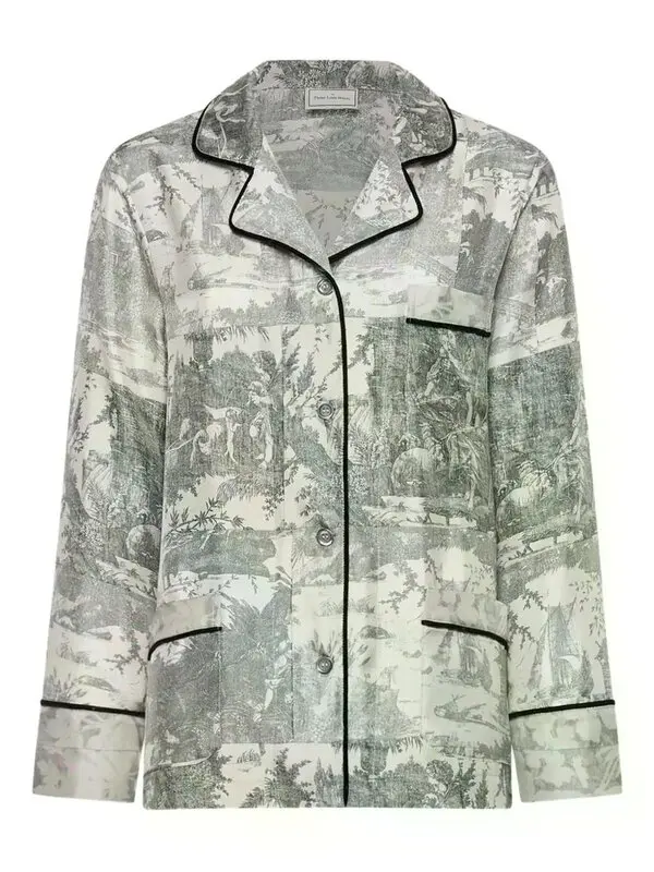 PIERRE-LOUIS MASCIA Landscape-print Shirt - Grey