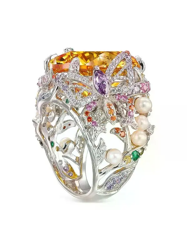 ANABELA CHAN Swallowtail Multi-stone Ring - Gold