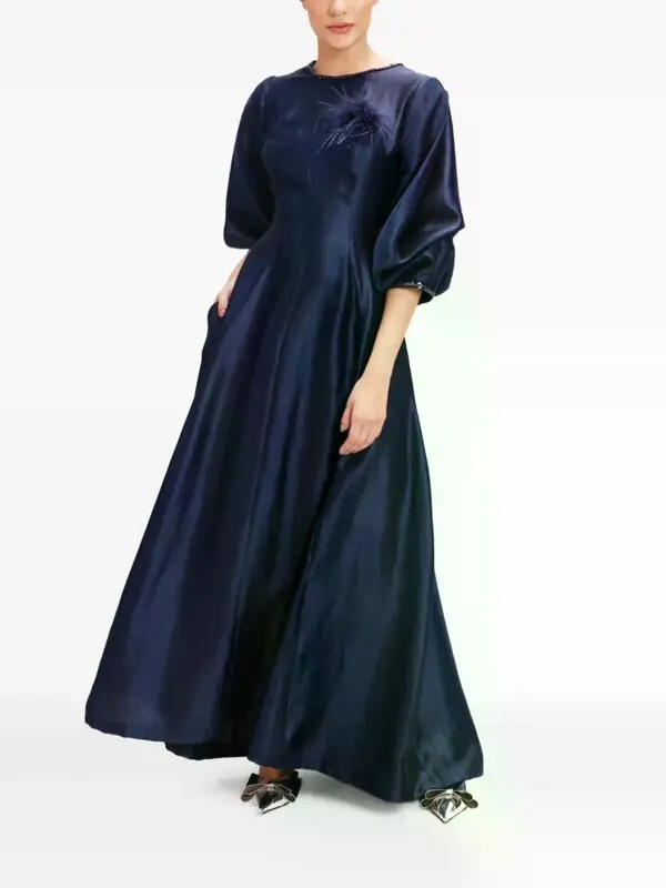 BARUNI Rula Embellished Puff-sleeve Dress