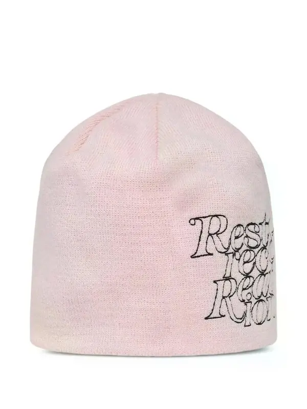 REST&RECREATION Logo-stitch Beanie - Pink