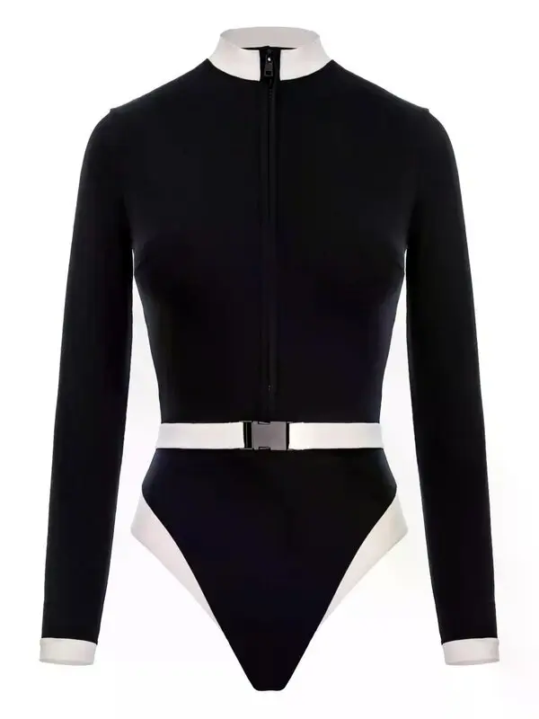 NOIRE SWIMWEAR Elise Long-sleeve Swimsuit - Black
