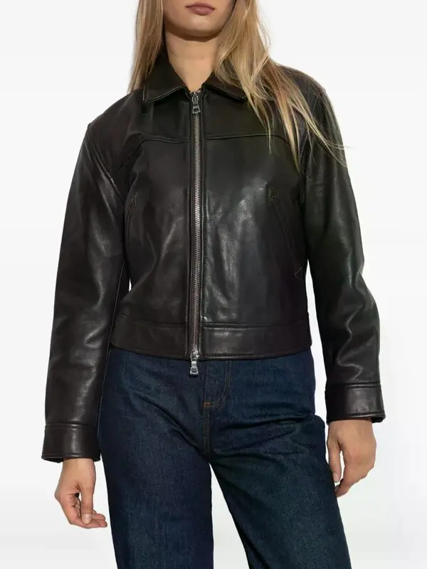 Officine Générale Leather Zip-up Jacket