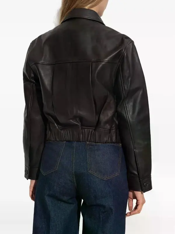 Officine Générale Leather Zip-up Jacket