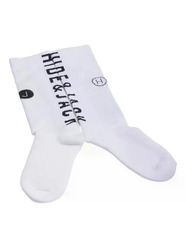 HIDE&JACK Logo-print Socks - White