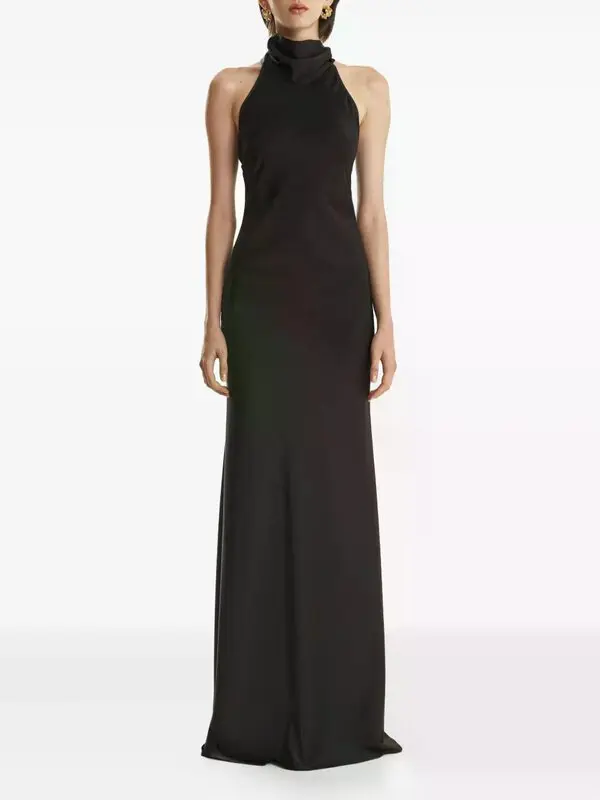 2310 STUDIO Halterneck Draped Maxi Dress