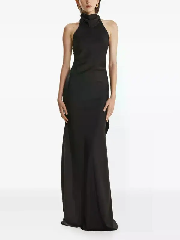 2310 STUDIO Halterneck Draped Maxi Dress