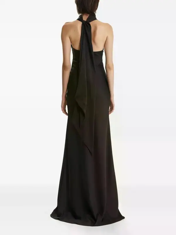 2310 STUDIO Halterneck Draped Maxi Dress