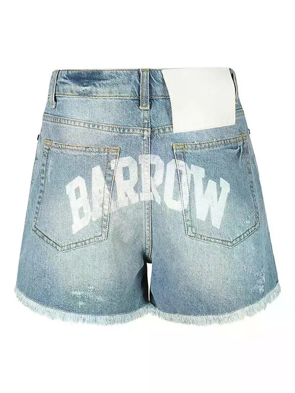 BARROW Logo-print Denim Shorts