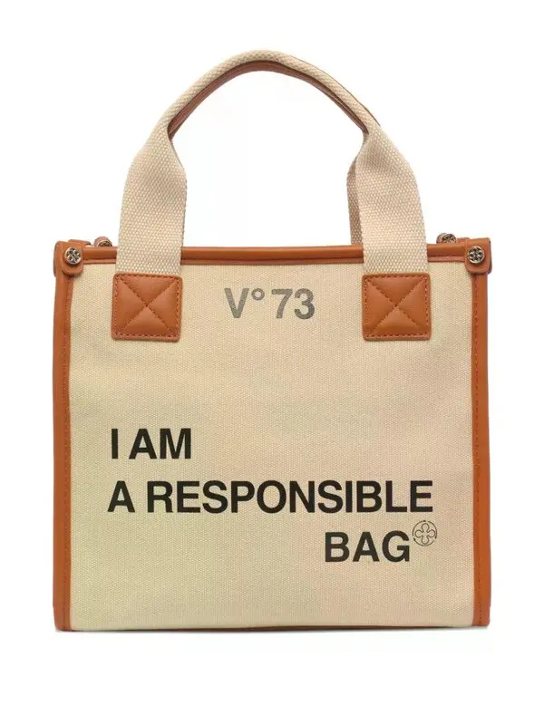V°73 Logo-detail Tote Bag With Top Handles