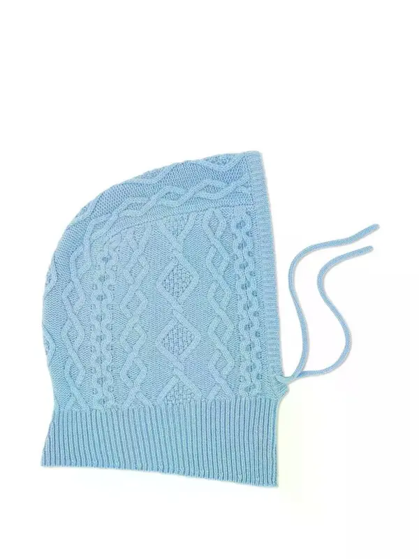 Eric Bompard Cable-knit Hood With Tie - Blue