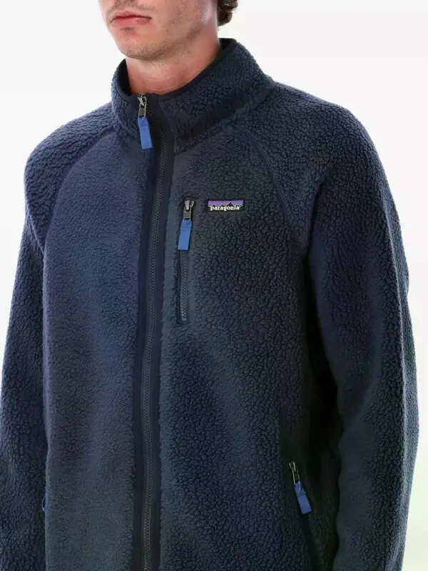 Patagonia Logo-patch Fleece Jacket - Blue