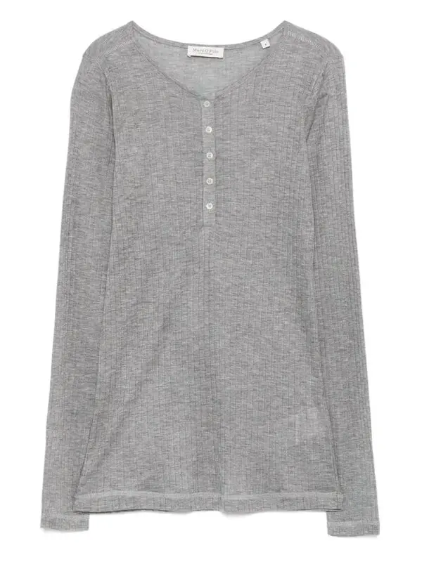 Marc O'polo Button-up Ribbed Henley Top