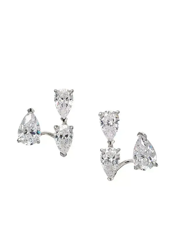 ANABELA CHAN Floating Nova Diamond Huggie Earrings - Silver