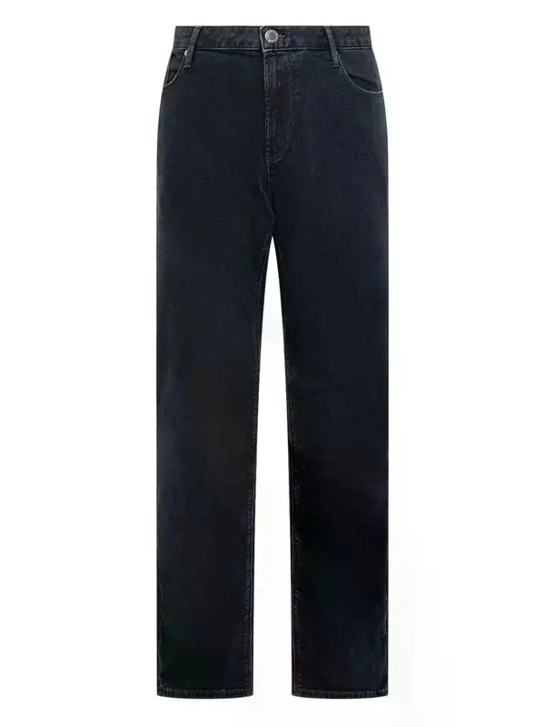 Emporio Armani Five-pocket Jeans With Logo Plaque - Blue