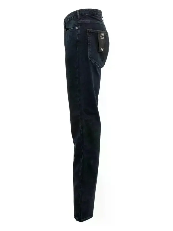 Emporio Armani Five-pocket Jeans With Logo Plaque - Blue