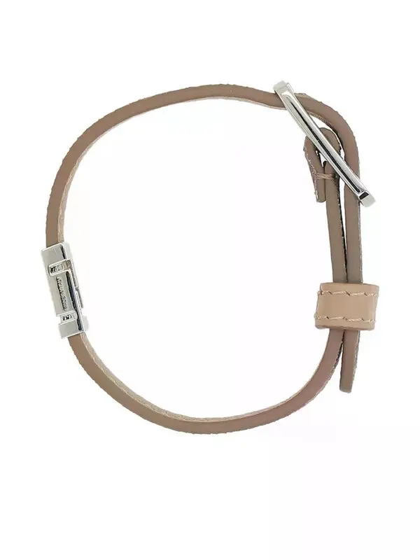Fendi Ff-logo Leather Bracelet