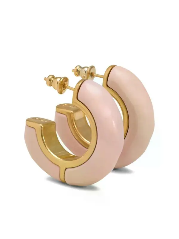 Ami Hammered Lacquered Earrings - Pink